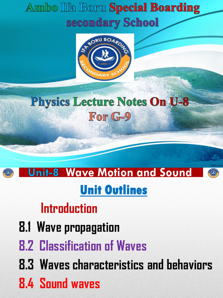 Physics Lecture Note On U-8 | PDF | Waves | Sound