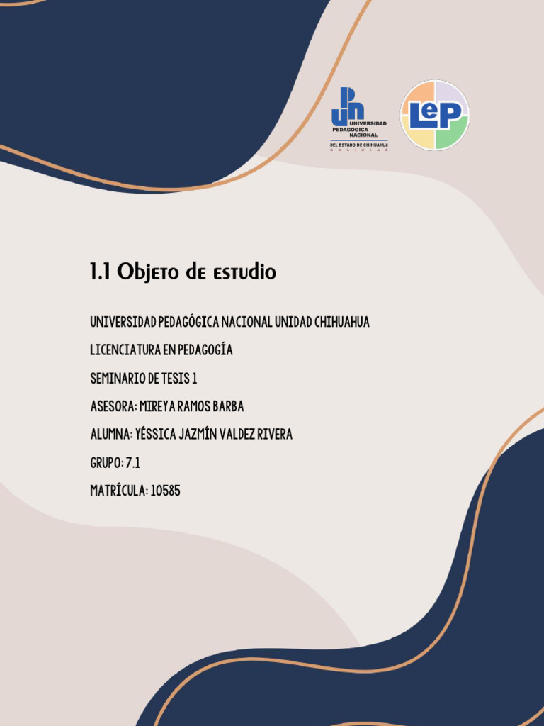 1.1 Objeto de Estudio | PDF | Teoría | Aprendizaje
