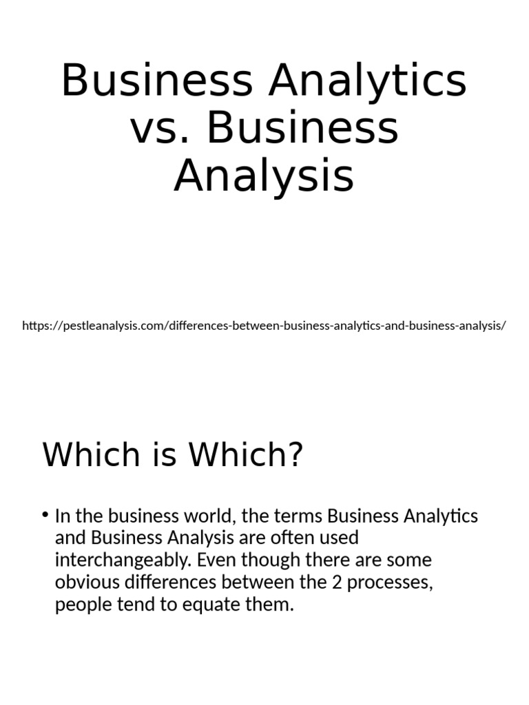 Distinguishing Business Analytics and Analysis | PDF