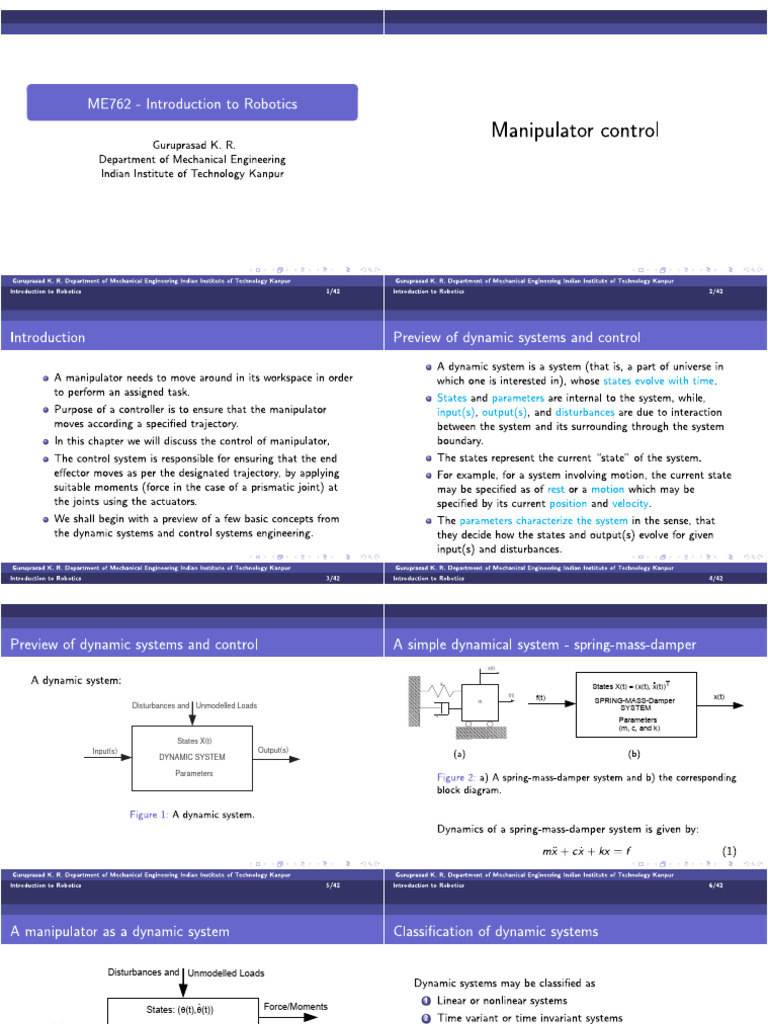 ME762 Control Handouts | PDF | Mechanics | Mechanical Engineering
