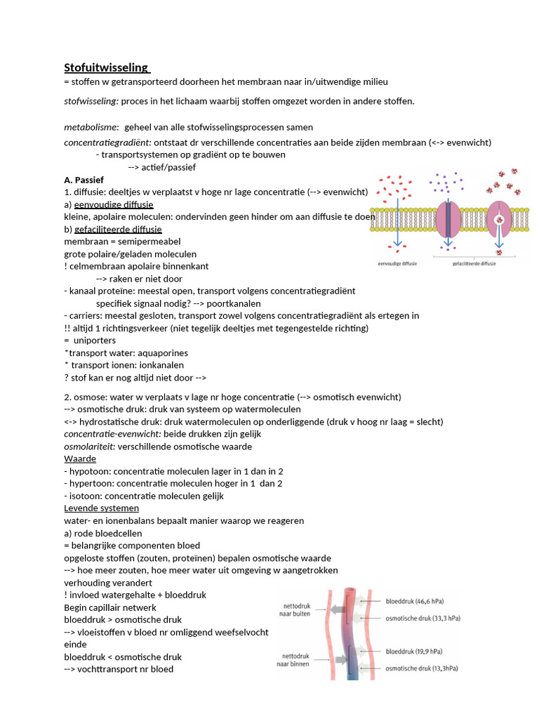 Thema 2 Stofuitwisseling | PDF