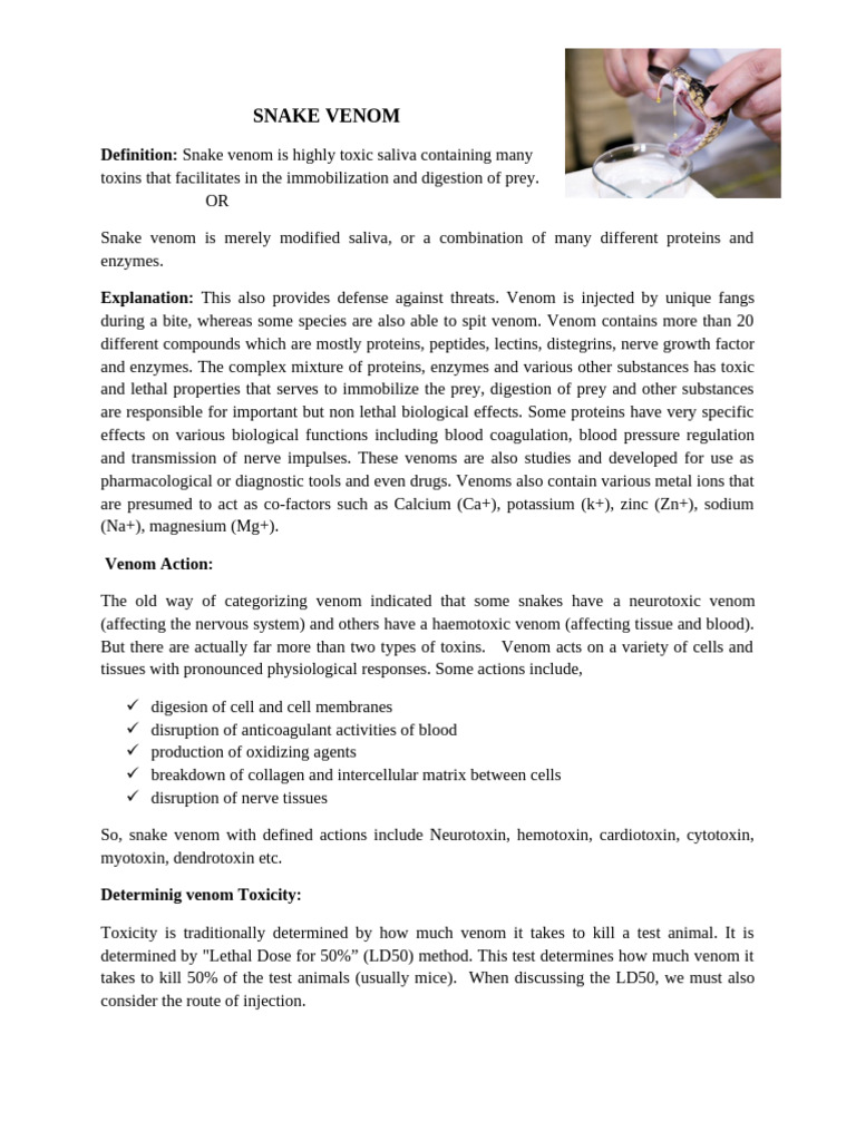 Snake Venom | PDF | Venom