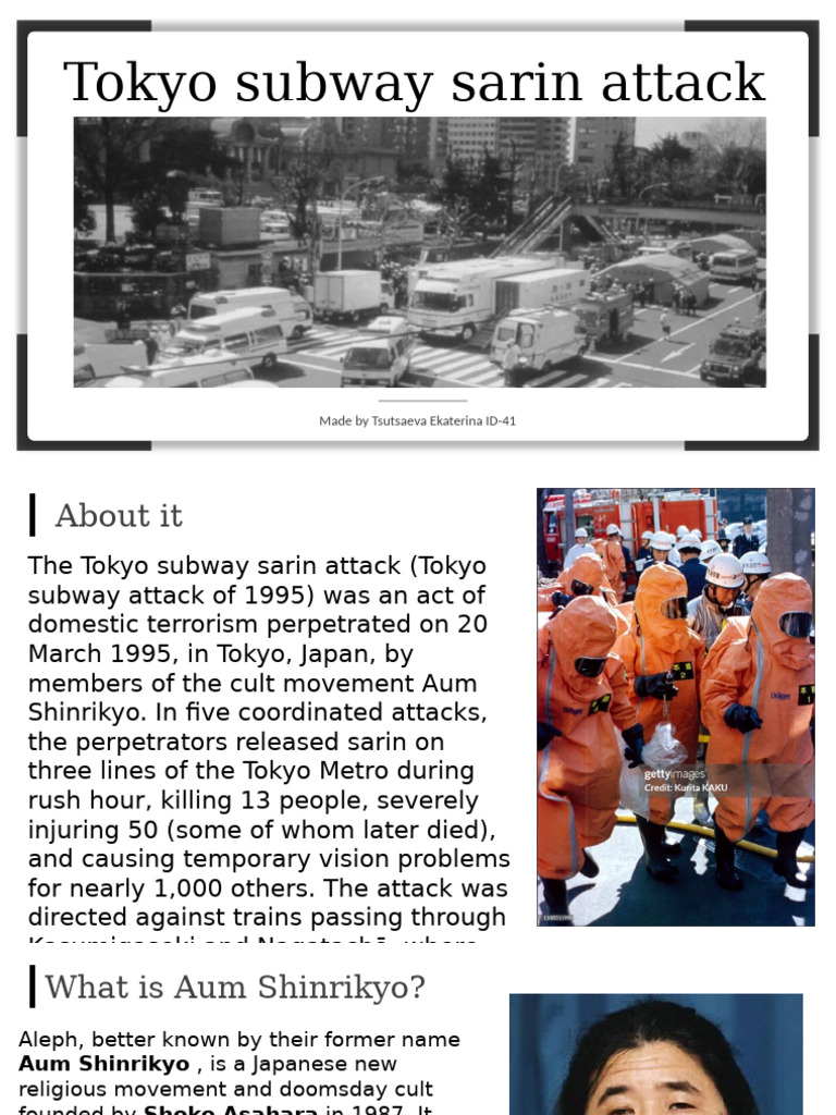 Tokyo Sarin Attack '95 | PDF | Aum Shinrikyo | Violence