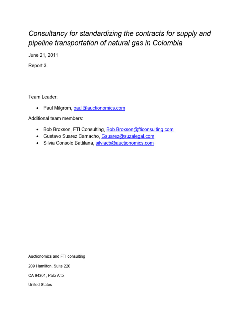 Standardizing Natural Gas Contracts in Colombia | PDF | Market ...