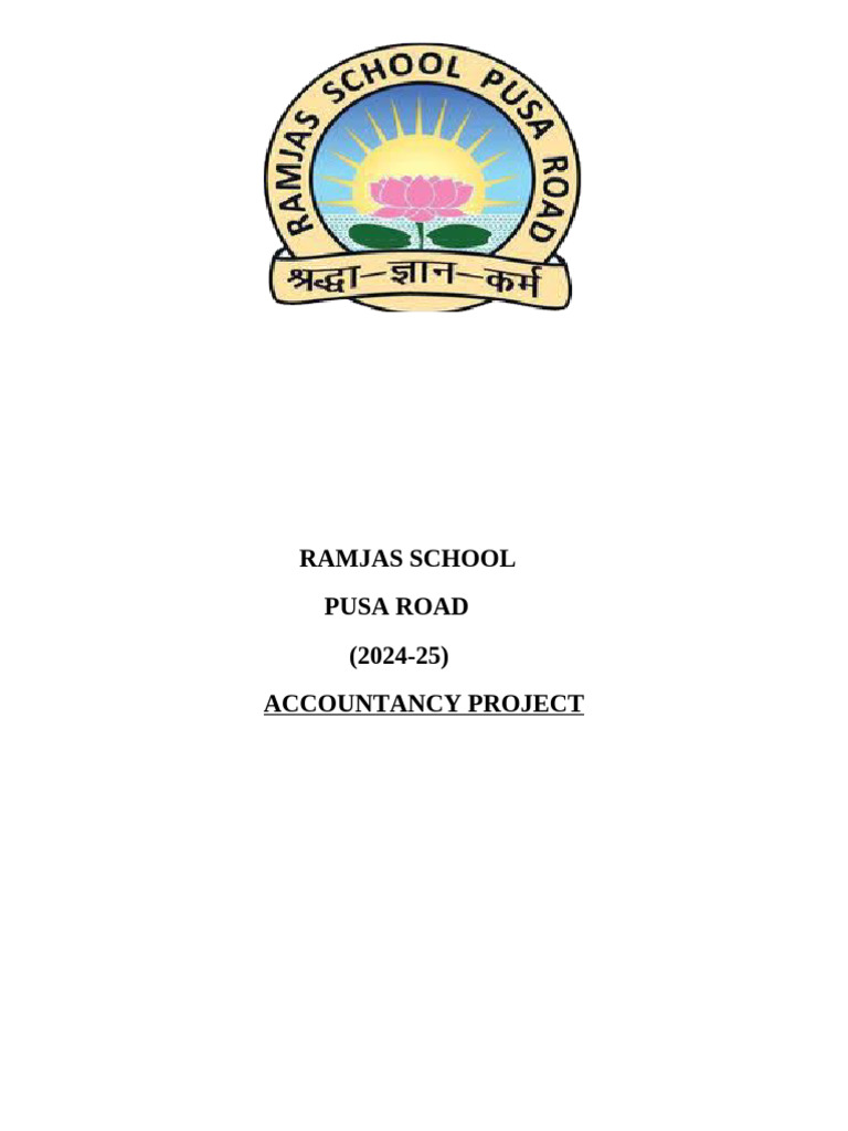 Ramjas School Cover Page Accountancy | PDF
