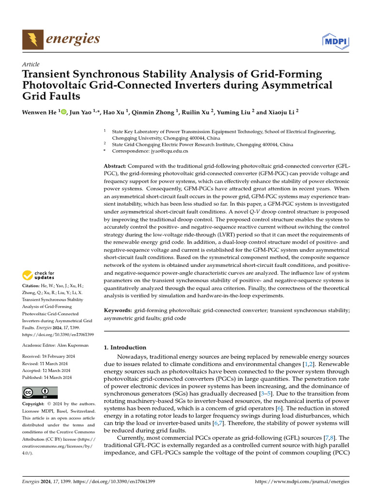Energies 17 01399 | PDF | Electrical Grid | Electric Power Transmission
