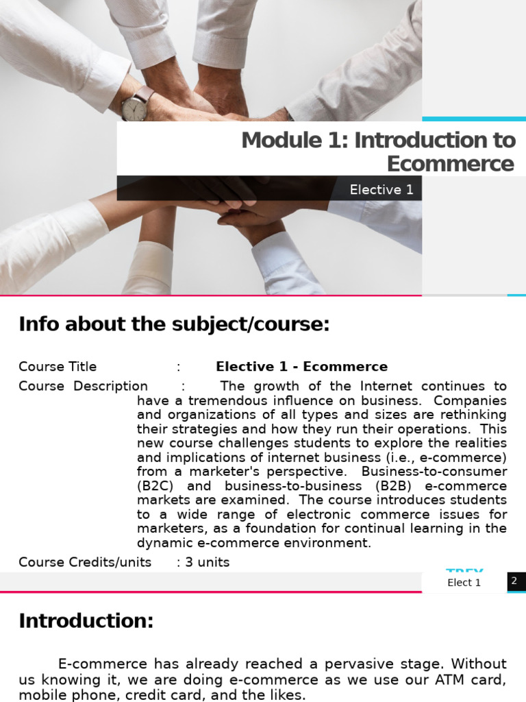 Module-1-Introduction-to-Ecommerce | PDF | E Commerce | Electronic Business