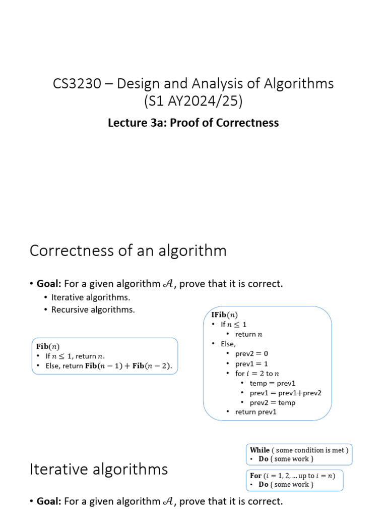 Cs3230-Lec03a-Full Version | PDF | Algorithms | Applied Mathematics
