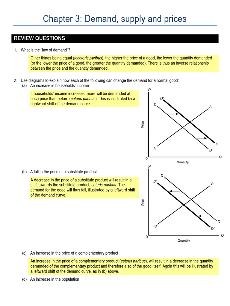 UMI2 Suggested Answers C3 | PDF | Economic Surplus | Demand