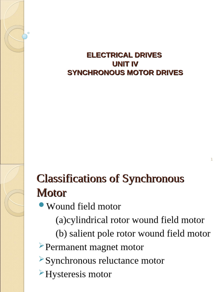 Synchronous Motor Drives Guide | PDF | Electric Motor | Power Inverter