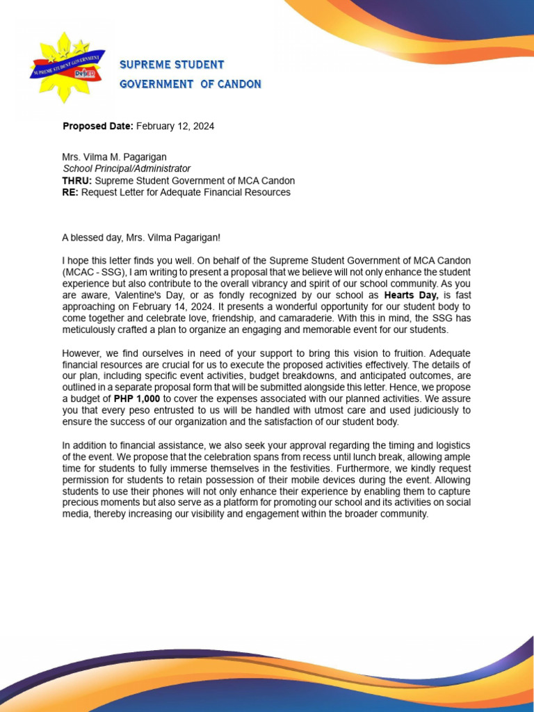 SSG Candon Request Letter | PDF
