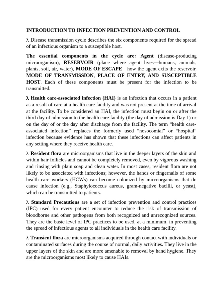 Infection Prevention in Healthcare Settings | PDF | Hospital Acquired Infection | Infection