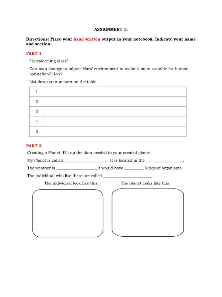 Assignment 1 in Earth and Life Science | PDF