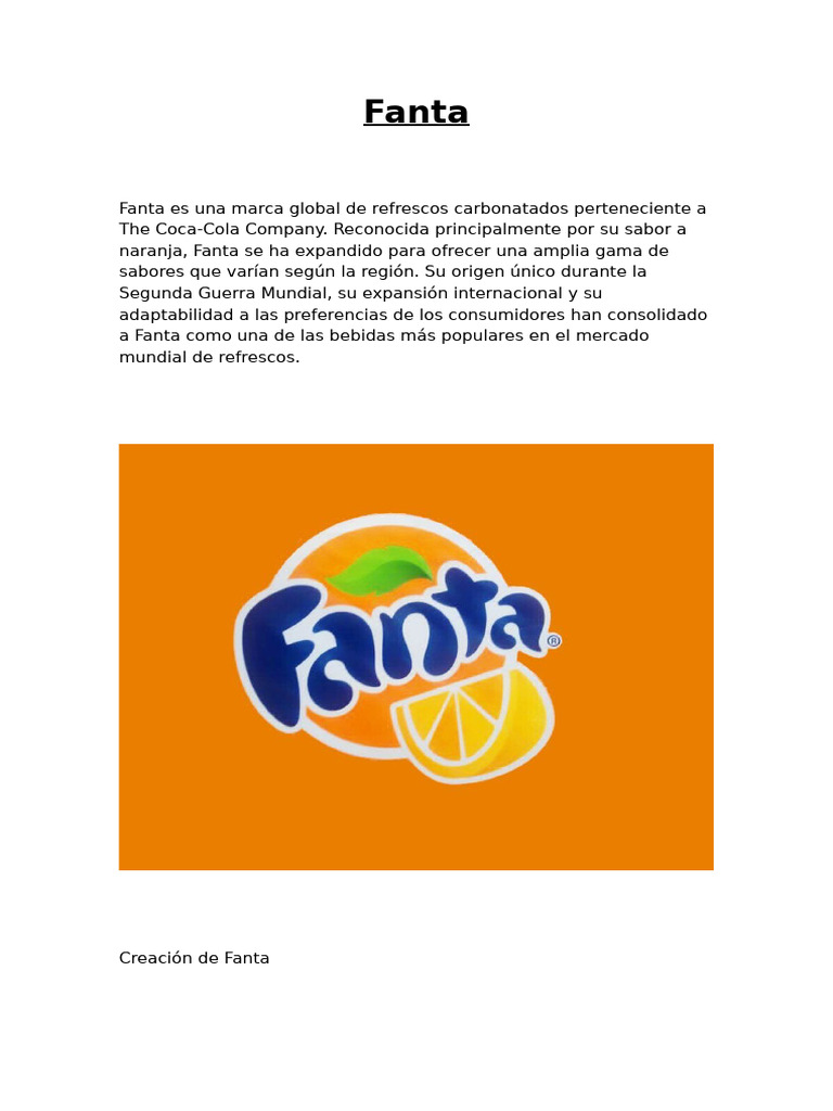 Fanta | PDF | Refresco | Coca Cola