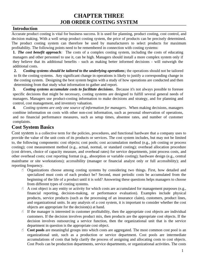 Job Order Costing System Explained | PDF | Labour Economics | Cost