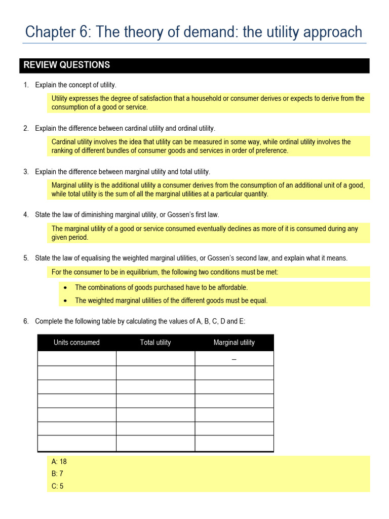 Weighted Marginal Utility in Demand Theory | PDF | Utility | Marginal ...