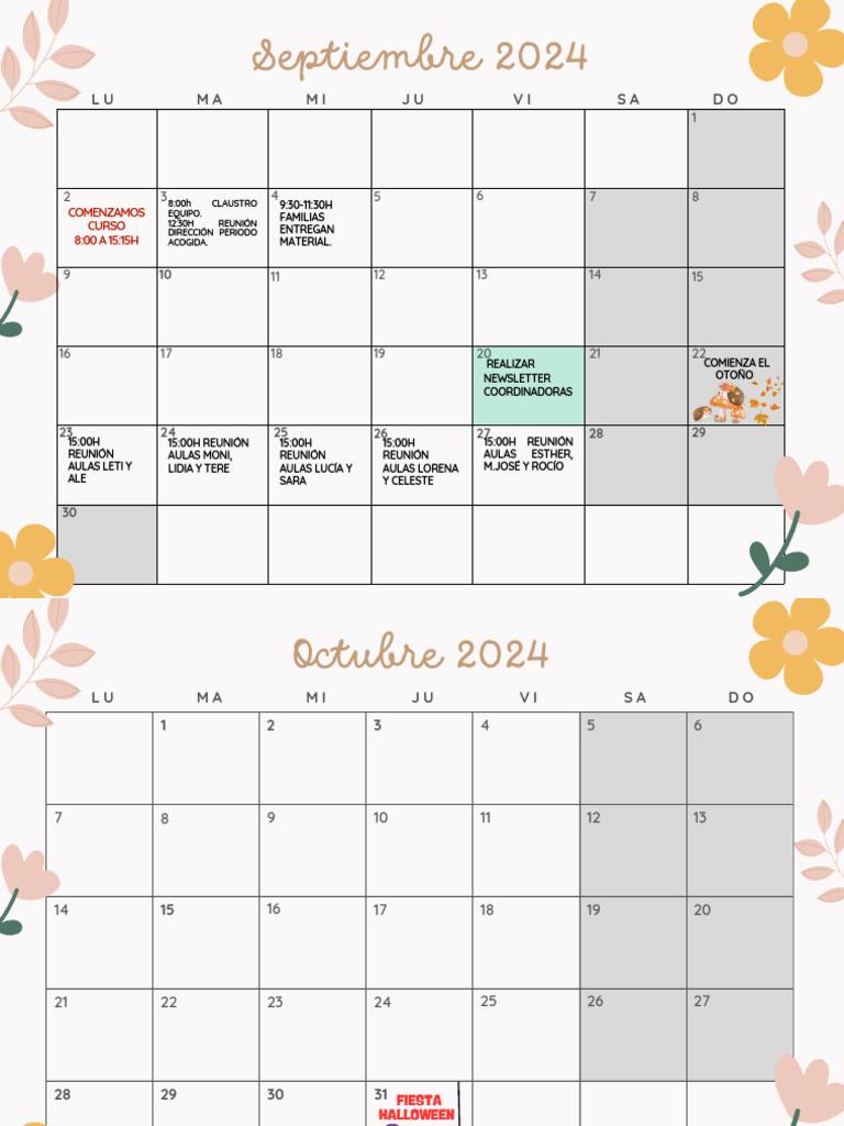 Calendario 2024-2025 JRJ | PDF | Estaciones