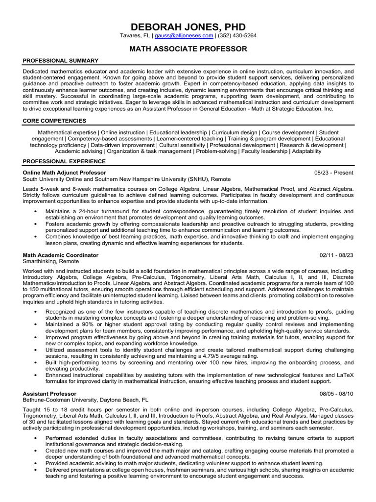 Deborah Jones - Associate Professor in General Education | PDF ...