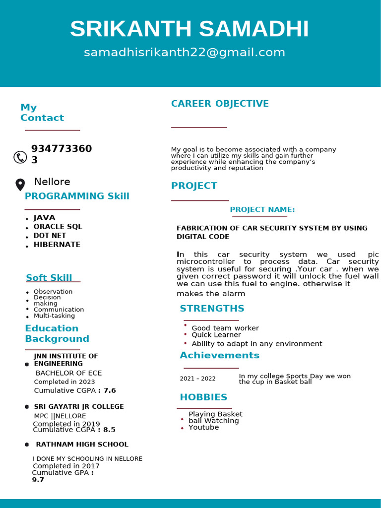 Srikanth Resume111 | PDF