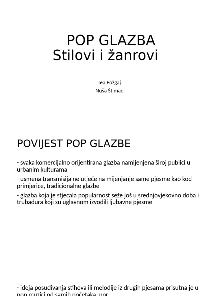 Pop Glazba | PDF