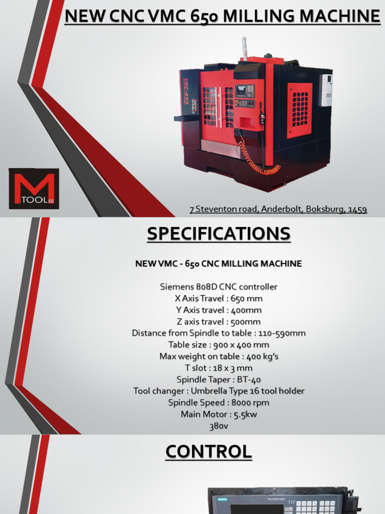 CNC Milling VMC 650 | PDF