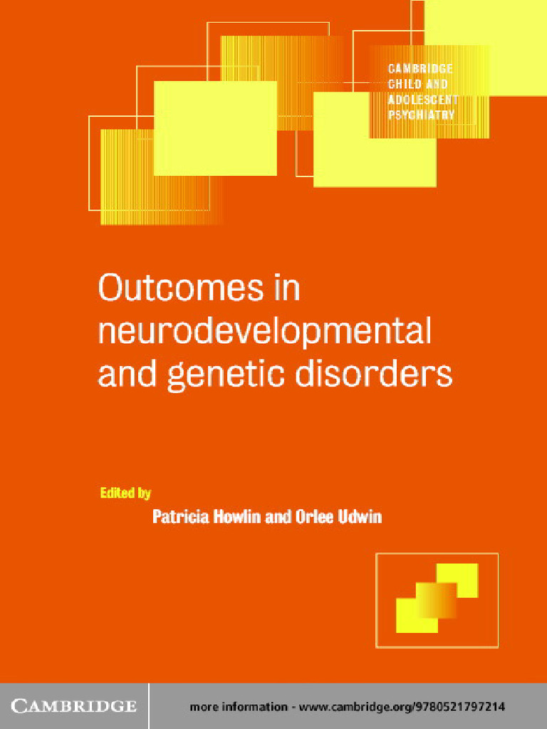 Outcomes in Neurodevelopmental and Genetic Disorders (Cambridge Child and Adolescent Psychiatry ...