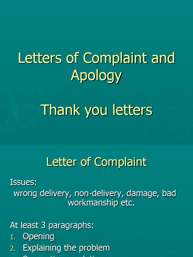 Meeting 5 Letters of Complaint and Apology Thank You | PDF