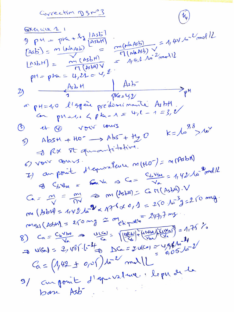 Correction Ds Chimie | PDF