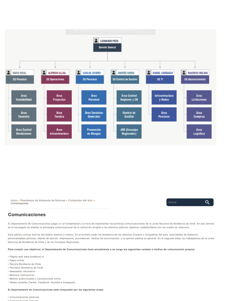 Organigrama Modelo Chile Bomberos | PDF