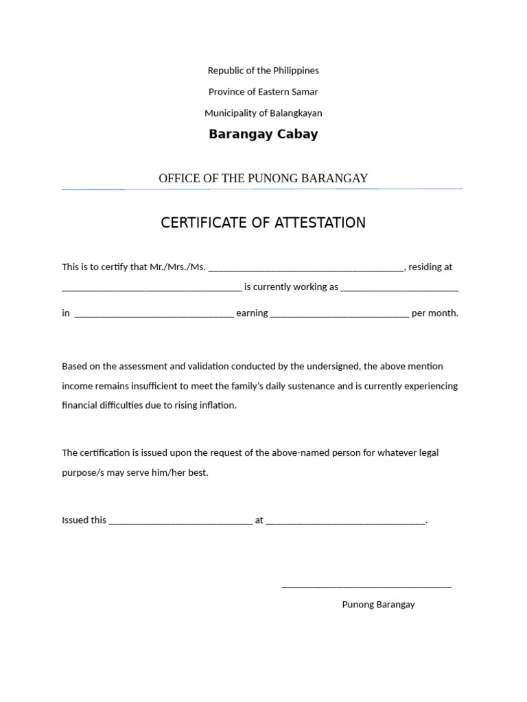 Certificate of Attestation | PDF