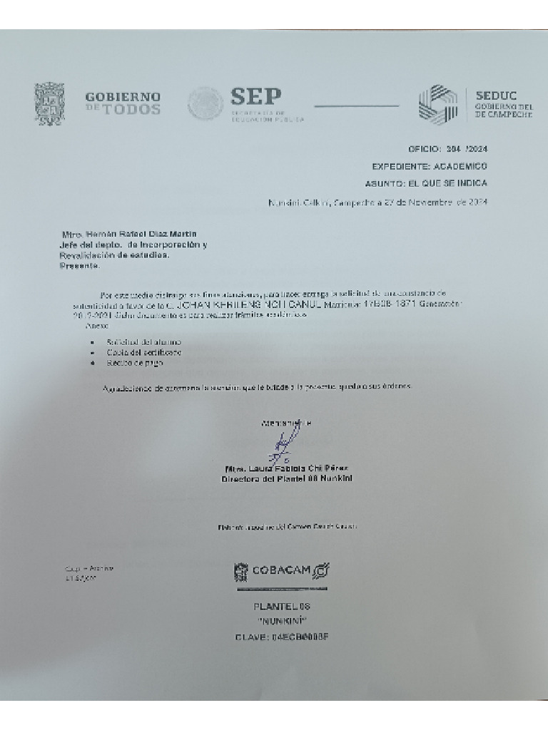 Oficio Certificado | PDF