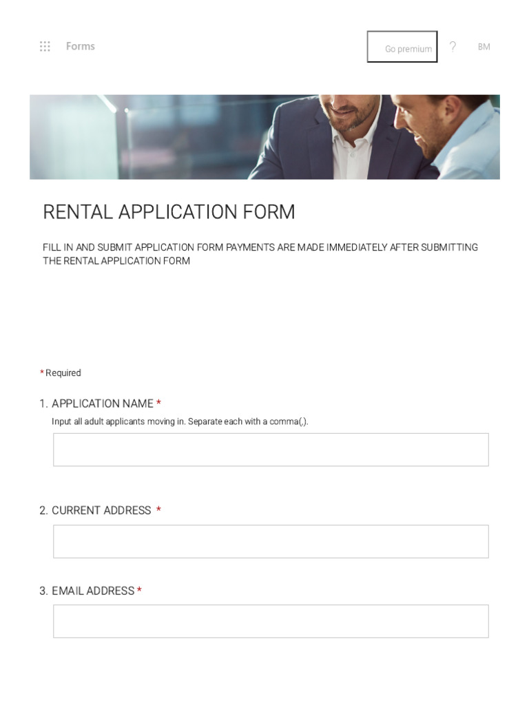 Rental Application Form | PDF