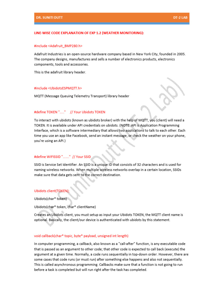 Weather Monitoring Code Explained | PDF | Computing | Computer Programming