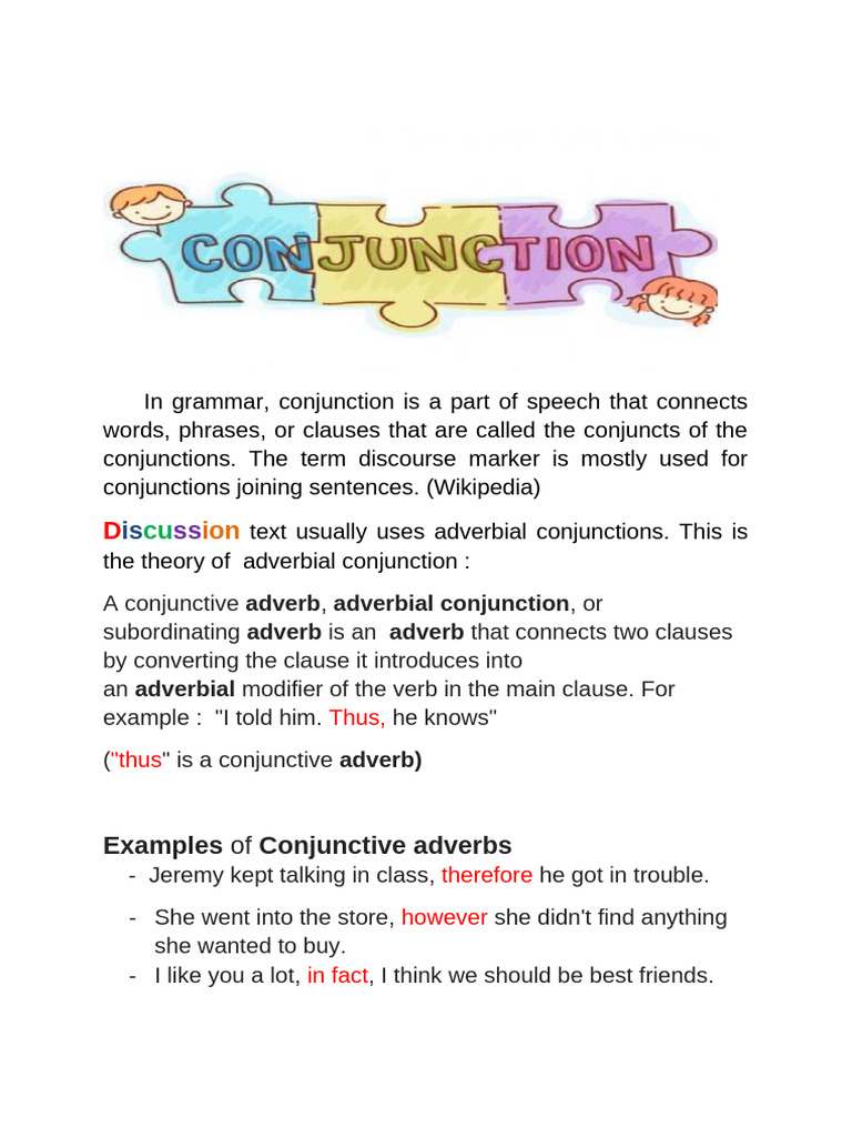 Adverbial Conjunction Xii b1 | PDF | Adverb | Indonesian Language