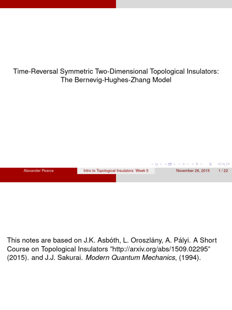 Time Reversal Symm 2d Topological Insulators | PDF | Spin (Physics) | Applied Mathematics