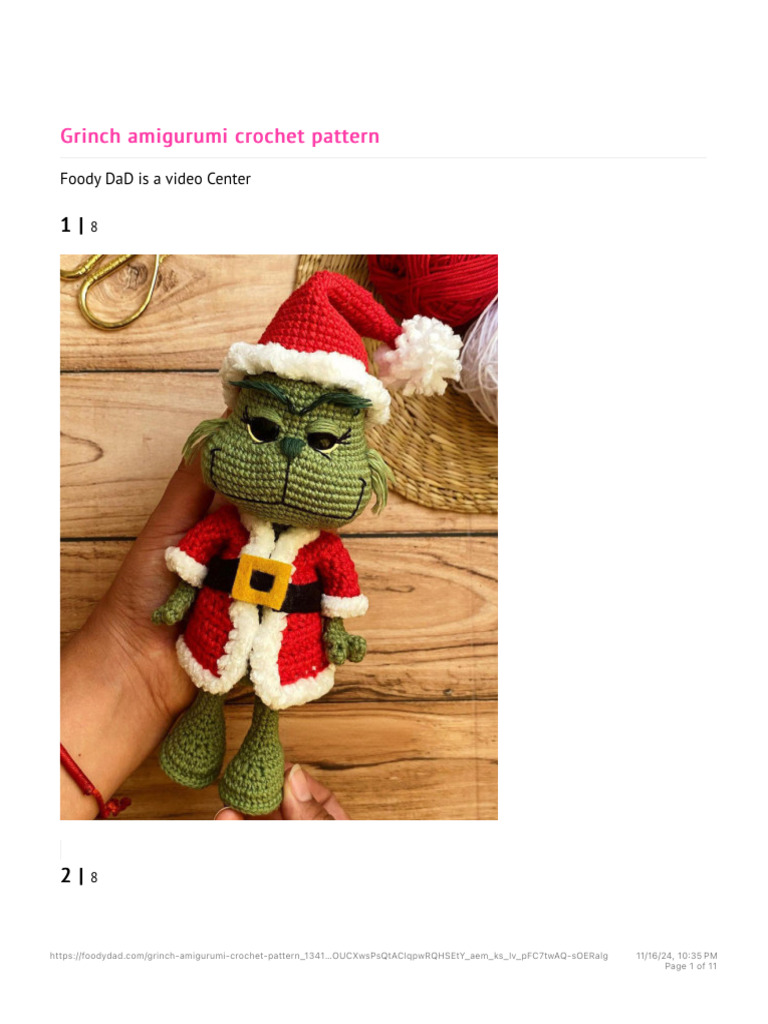 Grinch Amigurumi Crochet Pattern | PDF | Internet | World Wide Web