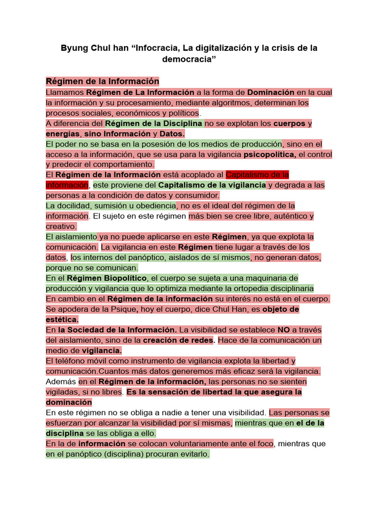 Byung Chul Han "Infocracia, La Digitalización y La Crisis de La ...