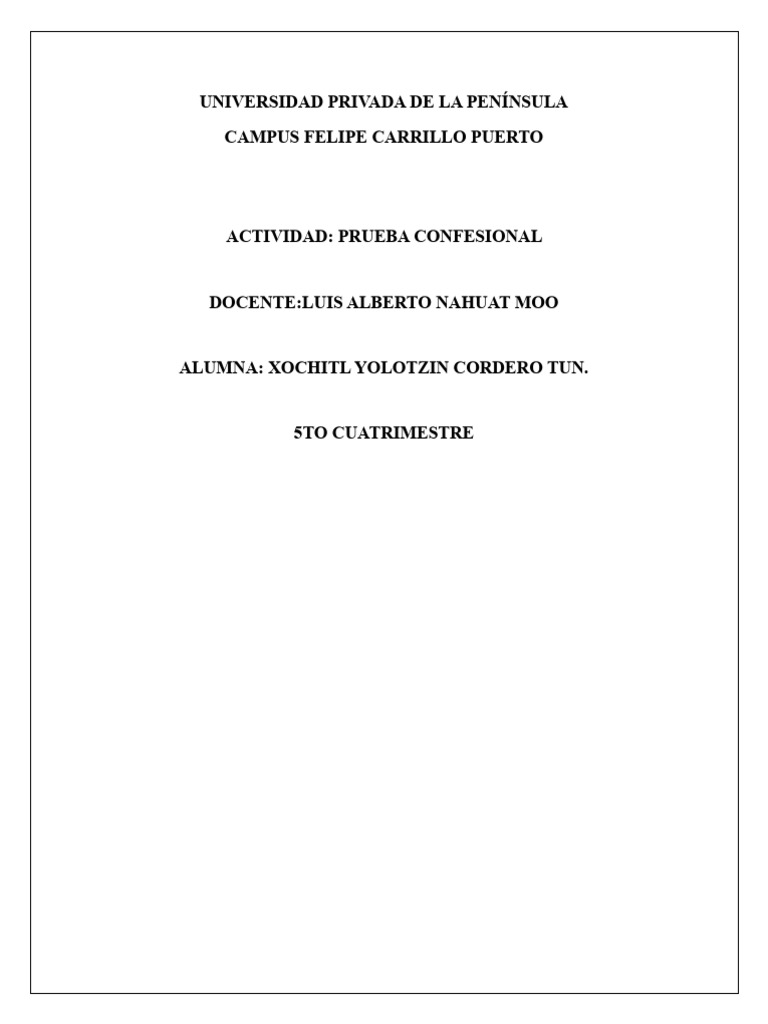 Prueba Confesional 1 | PDF