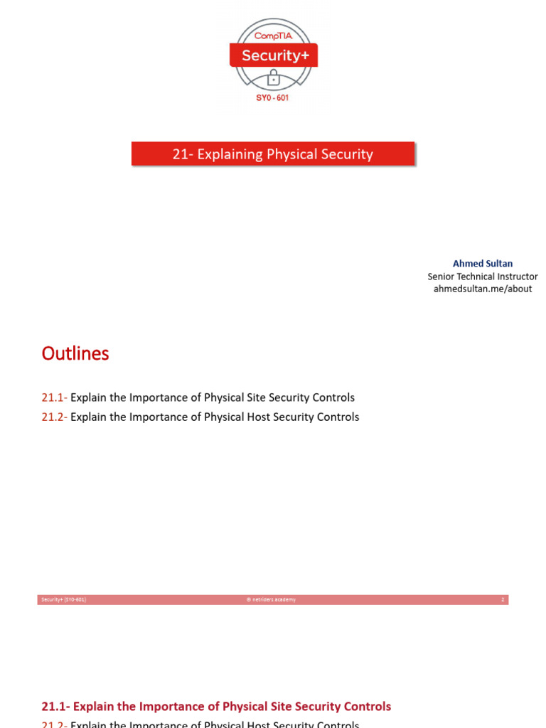21 Explaining Physical Security | PDF | Computer Security | Security