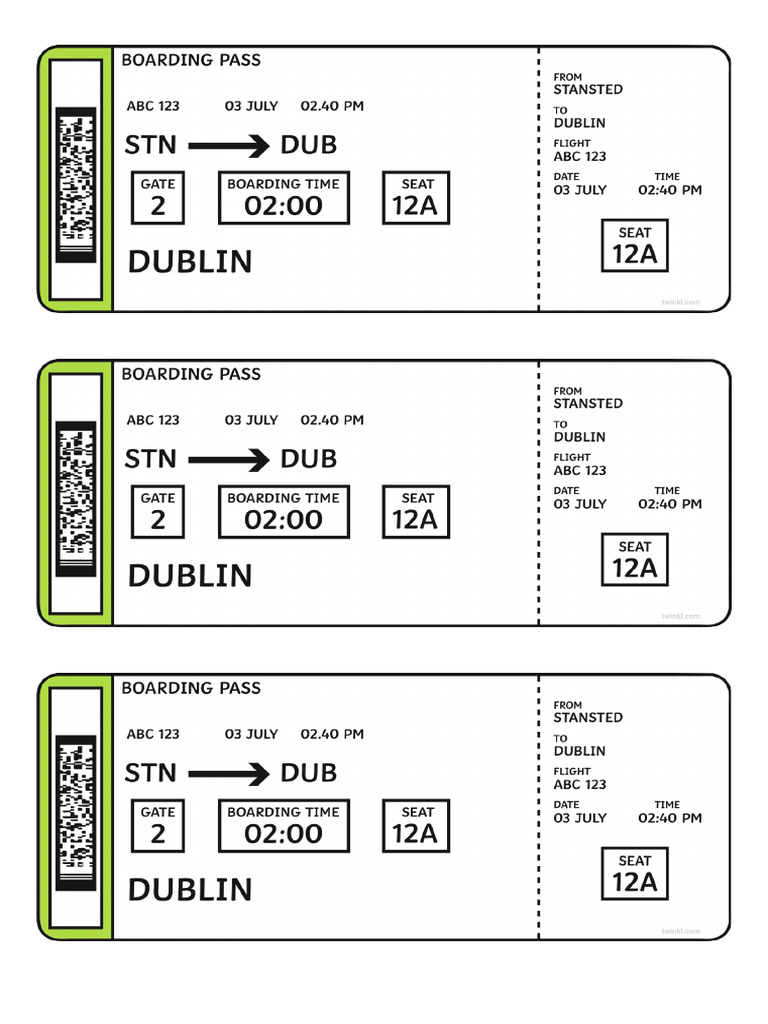 Week 1 Session 4 Printable Boarding Passes | PDF