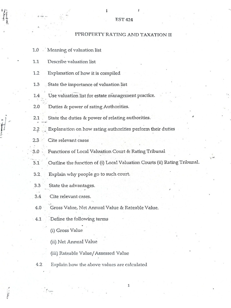 Property Taxation EST 424 | PDF