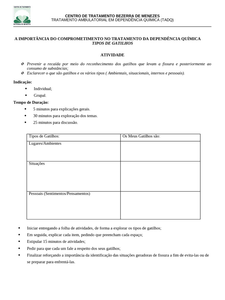 1-TAREFAS NÚCLEO II - A Importância Do Comprometimento No Tratamento Da DQ | PDF