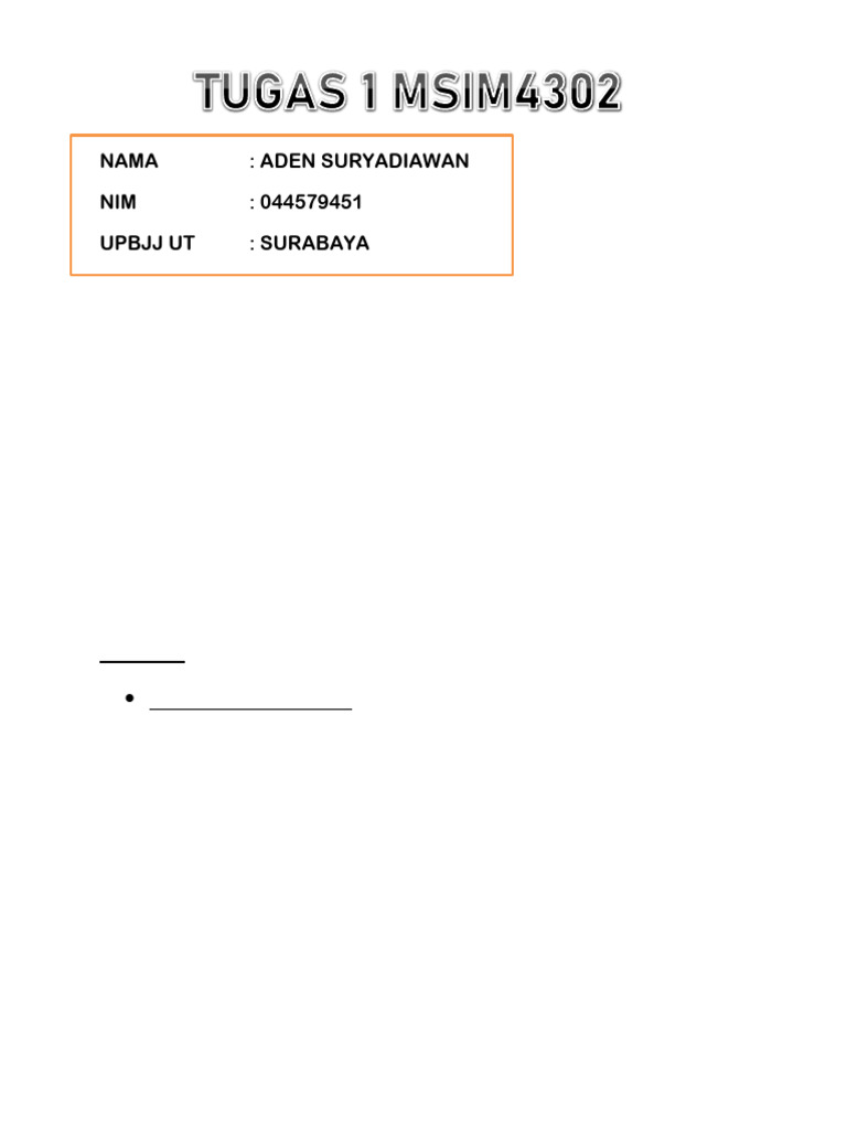 TUGAS 1 Analisis Sistem MSIM4302 | PDF