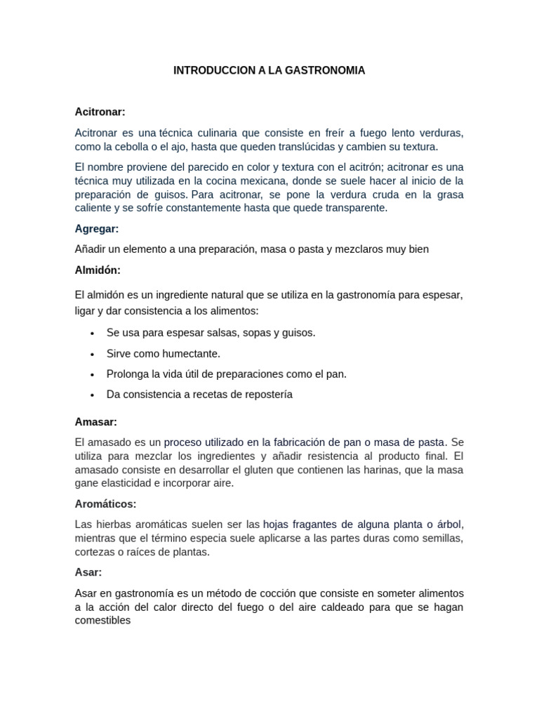 Introduccion A La Gastronomia | PDF | Cocinando | Panes