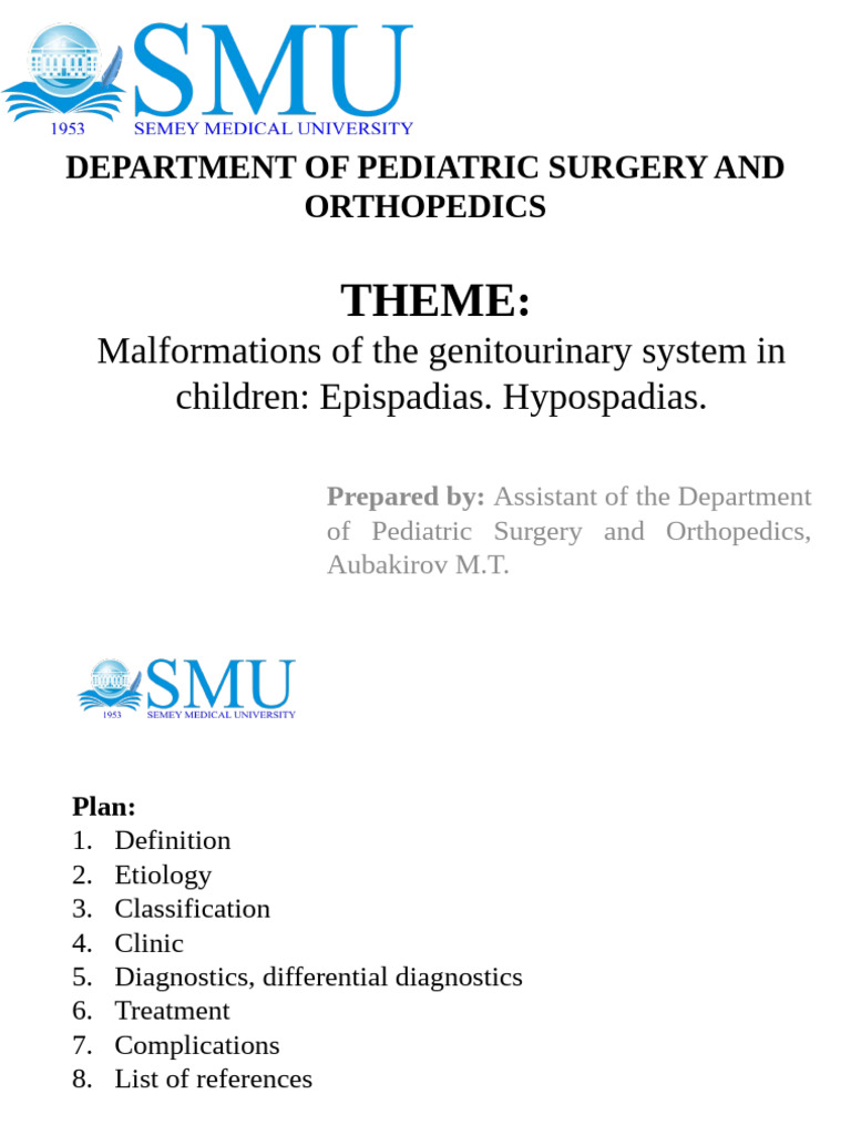 5.hypospadias. Epispadia | PDF | Genitourinary System | Medical Specialties
