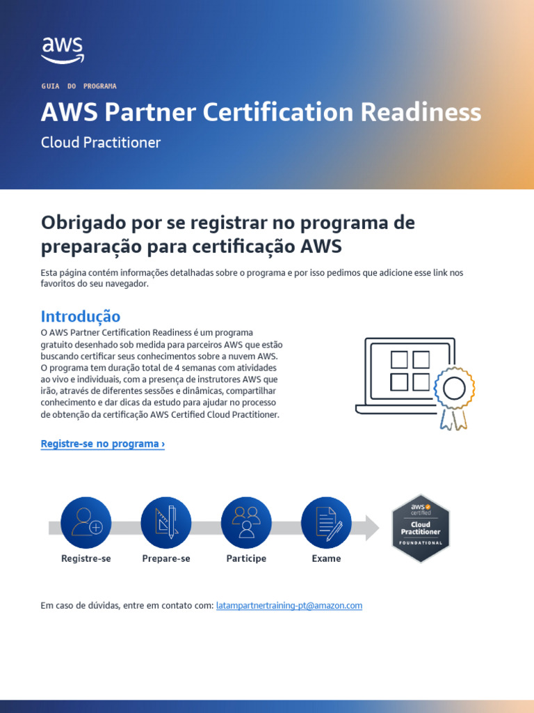 ProgramGuide APCR CloudPractitioner Portuguese | PDF | Computação em ...