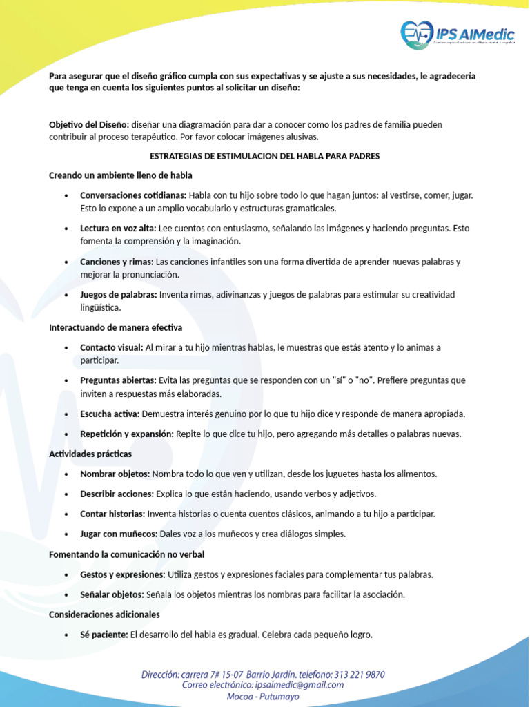 Estimulacion Del Habla para Padres | PDF | Diseño | Comunicación