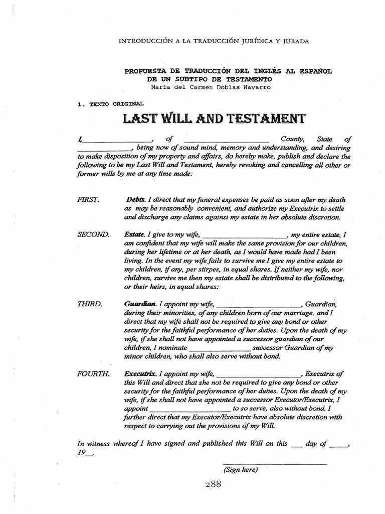 Last Will and Testament | PDF