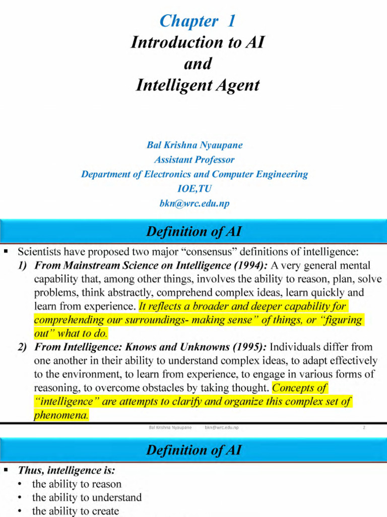 Artificial Intelligence Lecture Notes | PDF Artificial Intelligence Lecture Notes | PDF