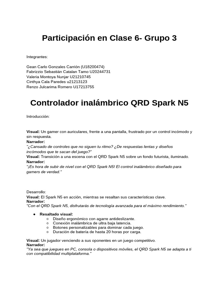 Participación en Clase 6 - Grupo 3 | PDF